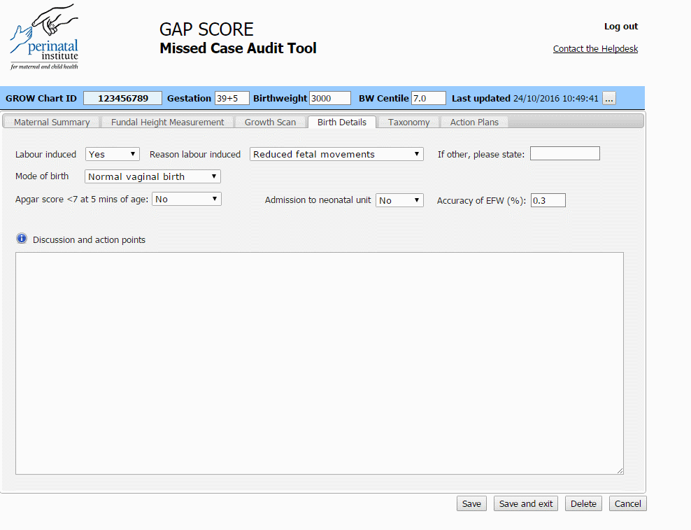 Perinatal Institute: GapScore
